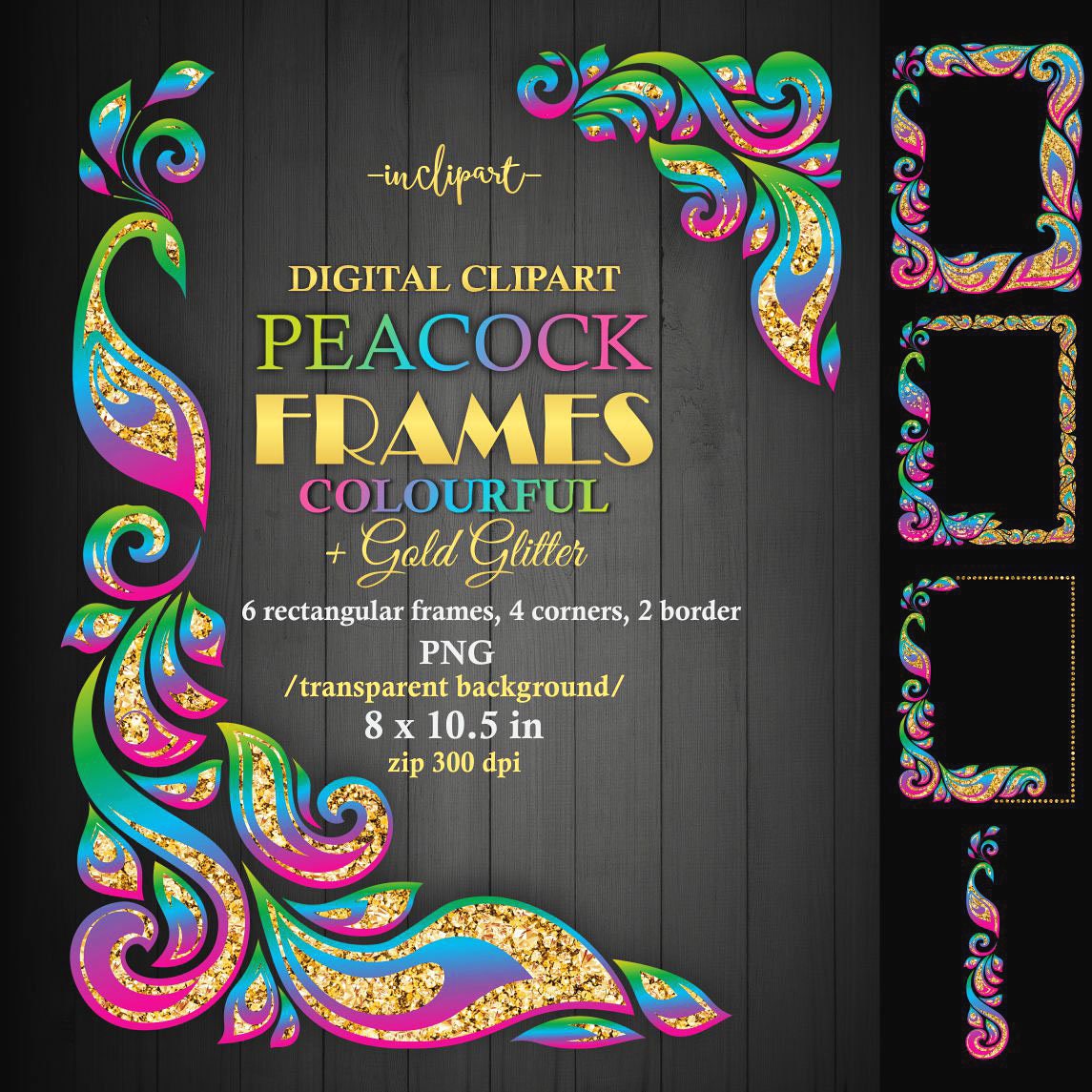 Peacock Border Clip Art