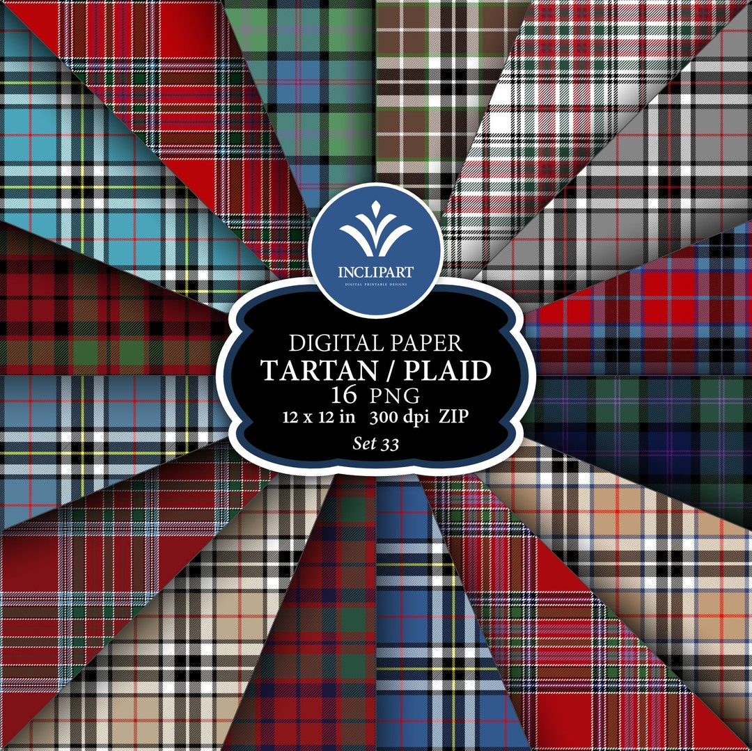 Tartan Digital Paper Clipart PNG File Format. Scottish Plaid, Thompson ...