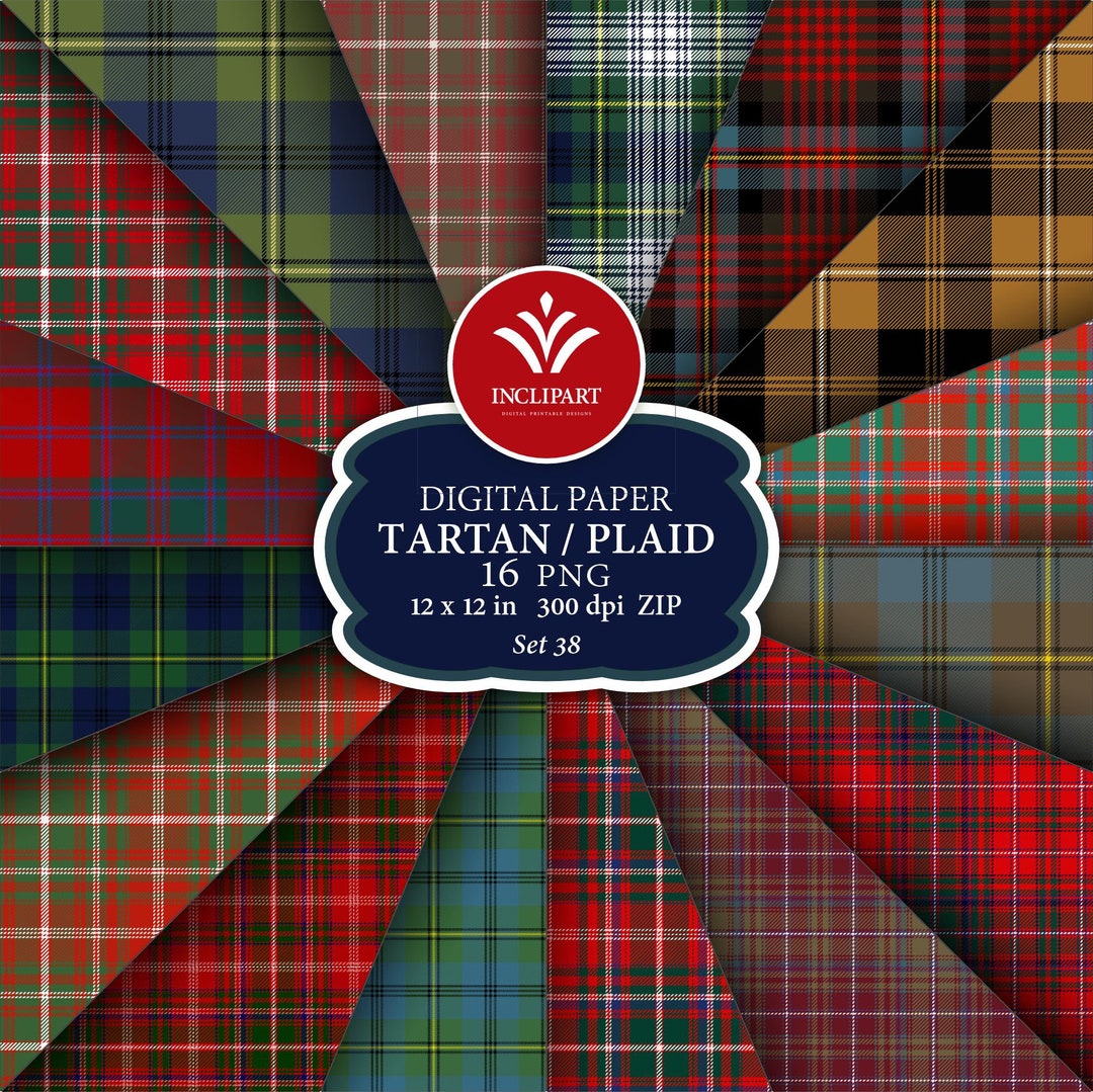 Tartan Digital Paper Clipart PNG File Format. Macdougall Tartan ...