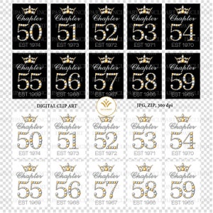50th Birthday, Chapter 50 59 Digital Clipart PNG File Format for 2024 ...