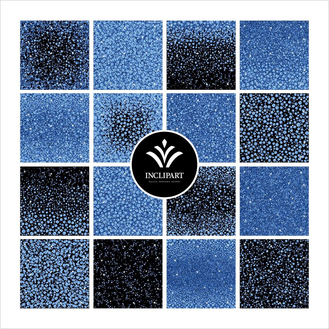 Blue Diamond Digital Paper Clipart JPG. Blink Rhinestone Gem | Etsy