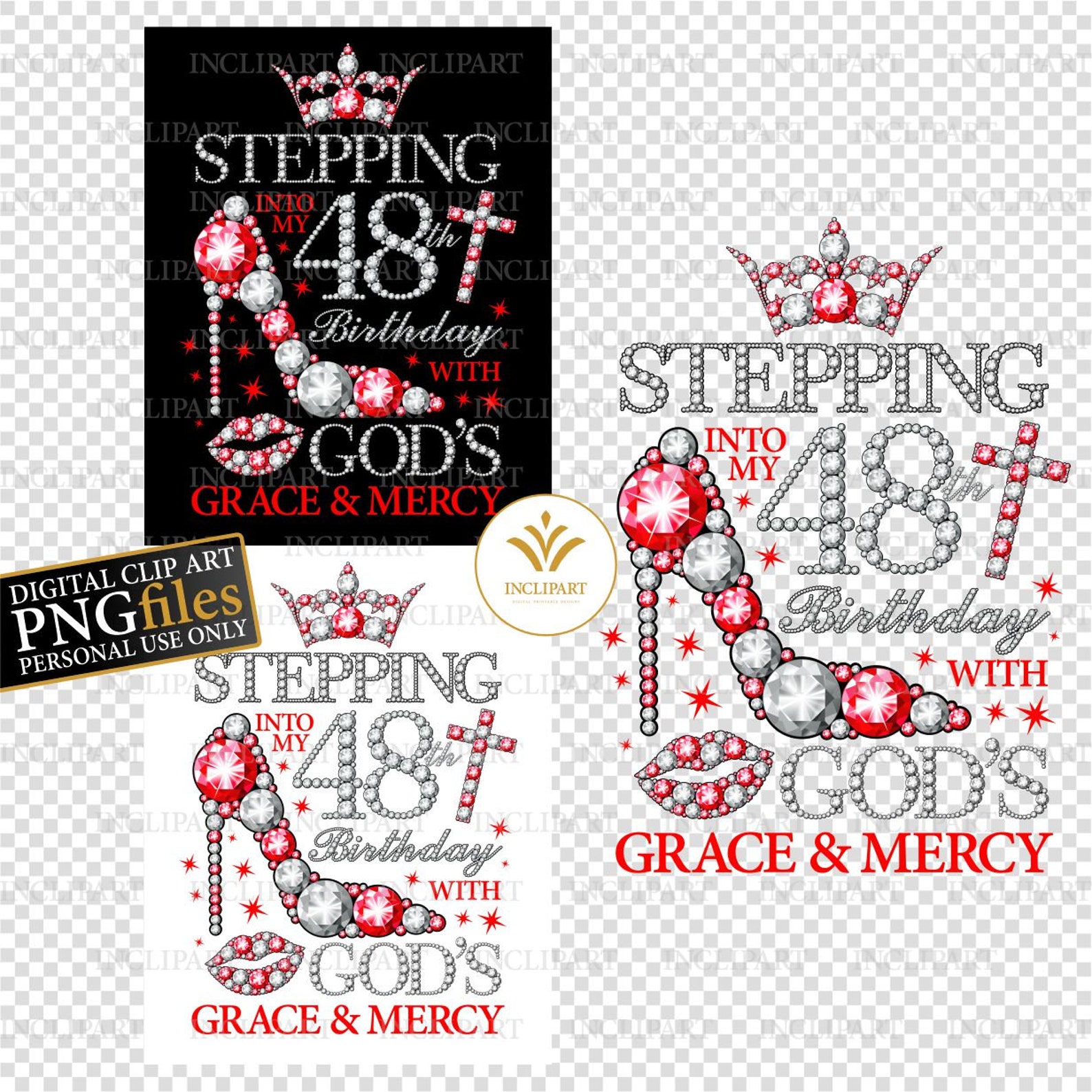 Stepping Into My 48th Birthday With God's Grace & Mercy Digital Clipart ...