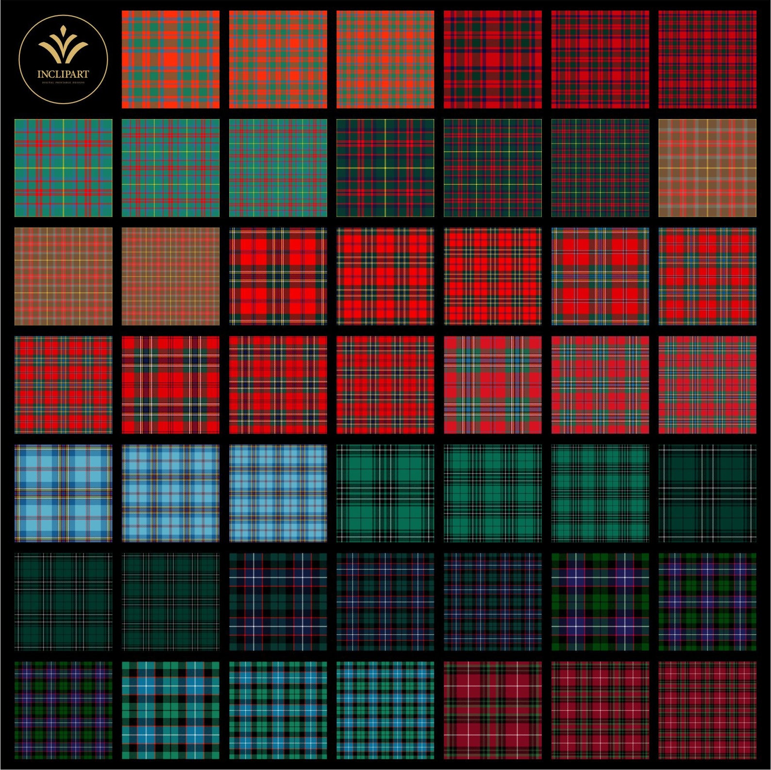 Tartan Digital Paper Clipart PNG File Format. Scottish Plaid, Tartan ...