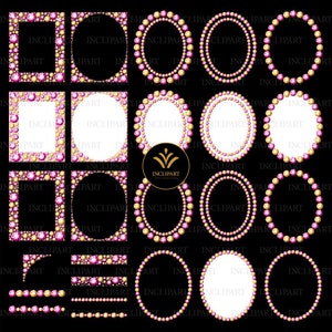 Pink and Gold Diamond Frames Borders Overlay Clip Art PNG | Etsy
