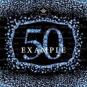 Blue Diamond Frames, Overlay Clipart. Digital Sparkle Rhinestone Frames ...