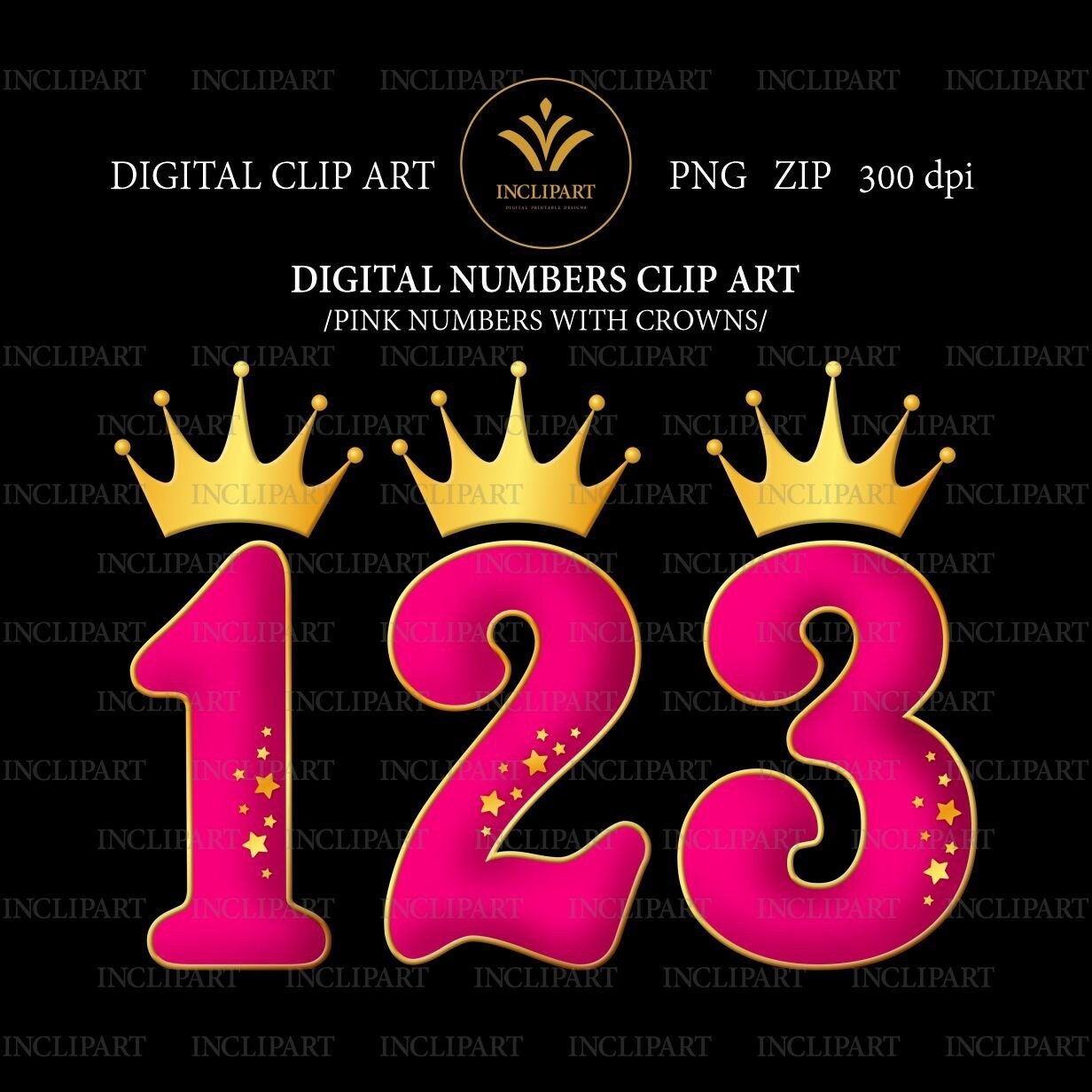 Princess Numbers PNG Clipart. Kids Party Birthday Numbers - Etsy UK