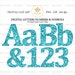 Turquoise Glitter Alphabet Digital Clipart PNG File Format. Letters ...