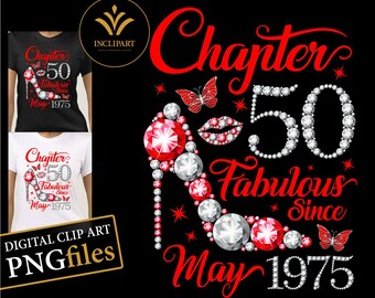 Chapter 50 Fabulous Since 1975 Png, 50th Birthday Png - Etsy