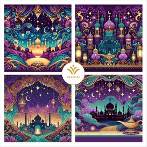 Arabian Nights, Aladdin Lamp, Peacock Digital Clip Art PNG File Fomat ...