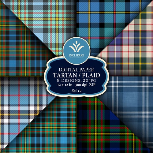 Tartan Digital Paper Clipart. Scottish Plaid Tartan Clipart. - Etsy