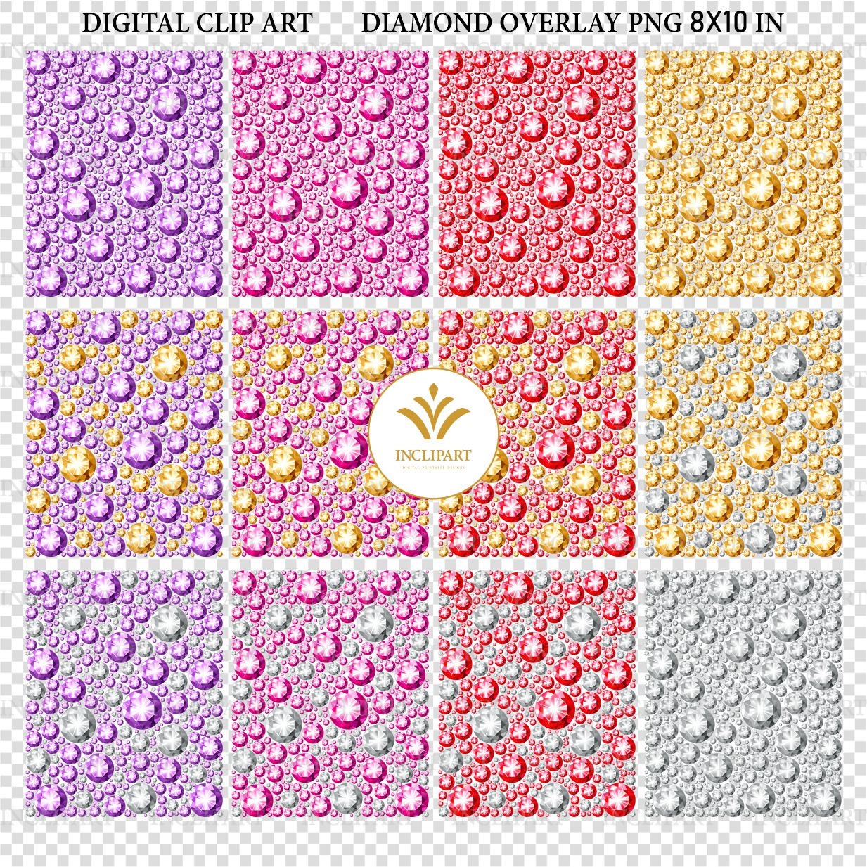 Diamond Background, Overlay Clipart PNG, JPG File Format 8 X 10 In ...