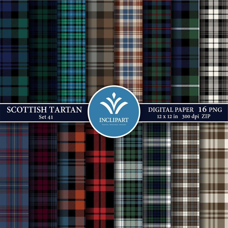 Tartan Black Watch, Digital Paper PNG Files Download. Seamless Scottish ...