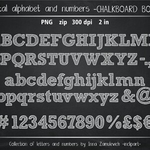 Chalkboard Alphabet Bold Clip Art. Chalk Letters & Numbers Clipart ...
