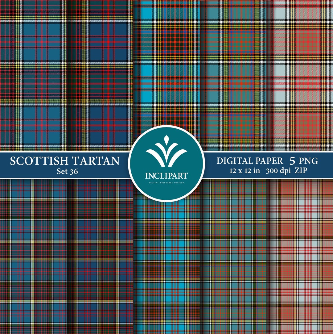 Anderson Tartan Digital Paper Clipart. Scottish Plaid, Tartan Clipart ...