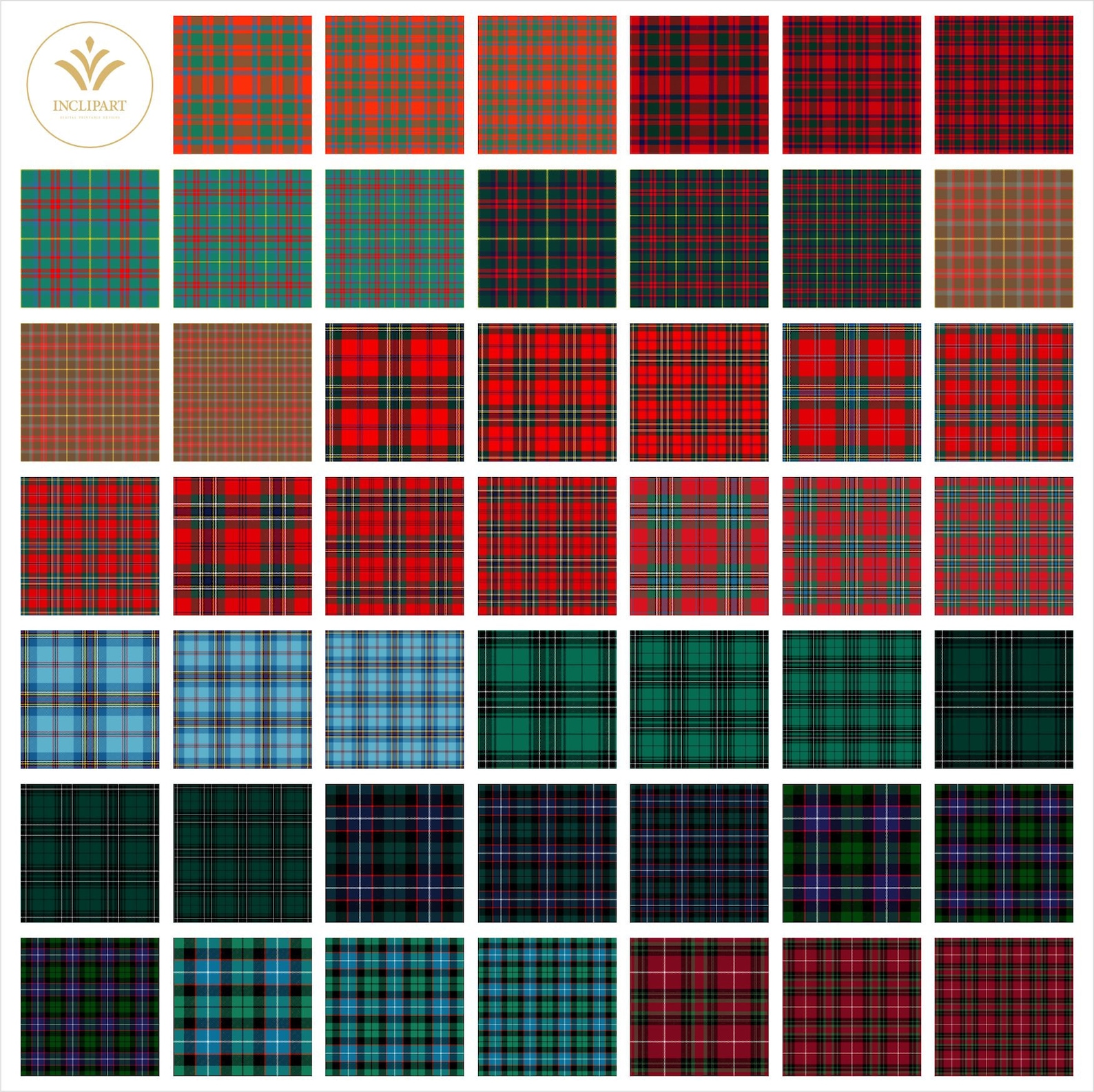 Tartan Digital Paper Clipart PNG File Format. Scottish Plaid - Etsy UK