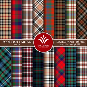 Tartan Digital Paper Clipart. Scottish Plaid, Tartan Clipart. Seamless ...