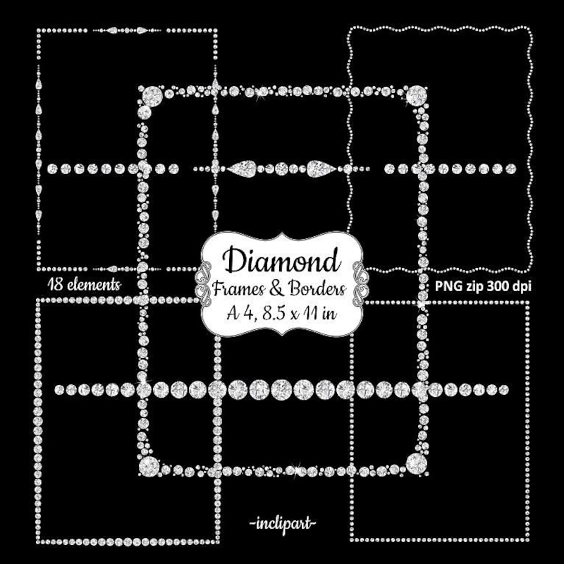 Diamond Border Png - Etsy