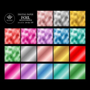 Foil Digital Paper Clipart. Set of 18 JPG Metallic, Foil Backgrounds ...
