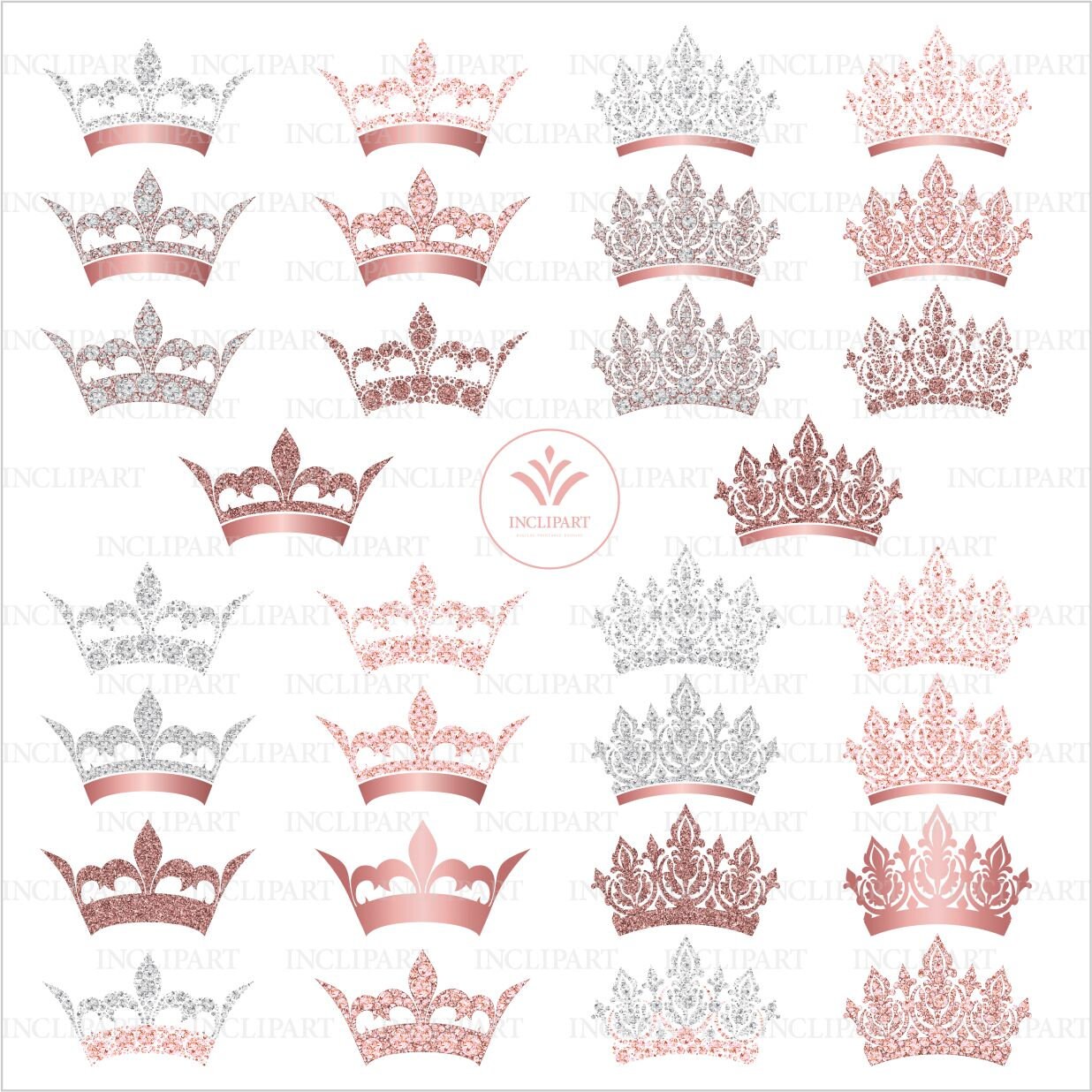 Crown Clipart PNG. Rose Gold Ladies Girls Bridal Crowns - Etsy