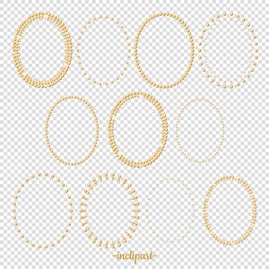 Oval Diamond Frames Clipart. Gold, Yellow Gem Frames, Overlay ...