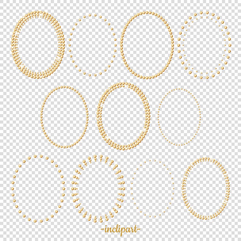 Oval Diamond Frames Clipart. Gold Yellow Gem Frames Overlay. - Etsy