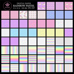 Pastel, Soft Rainbow Colors, Unicorn Backgrounds. Strips, Chevron ...
