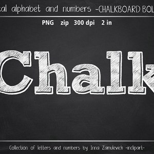 Chalk Numbers, Letters & Symbols Clip Art. Chalkboard Alphabet Bold ...