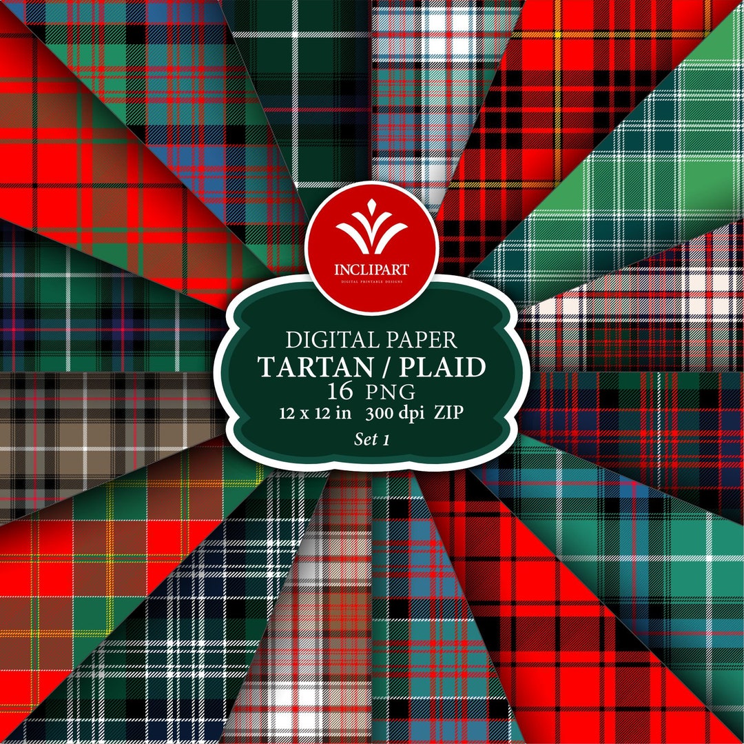 Tartan Digital Paper Clipart. Seamless Background Digital Paper ...