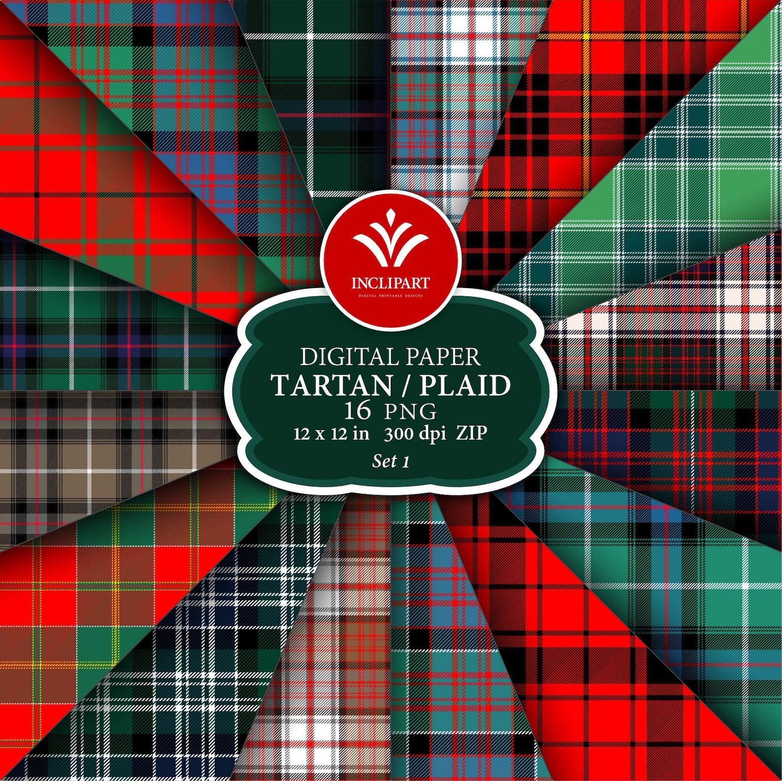Tartan Digital Paper Clipart. Seamless Background Digital - Etsy