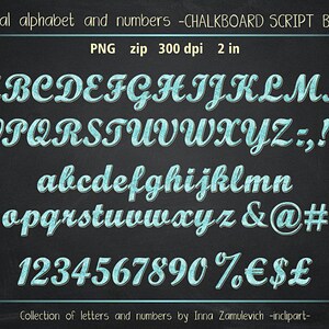 Chalk Clipart Alphabet. Blue Chalk Alphabet /numbers, Letters & Symbols ...