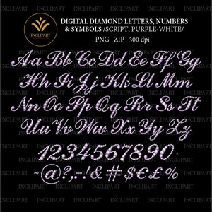 Diamond Alphabet Script PNG File Format. Digital Letters, Numbers ...