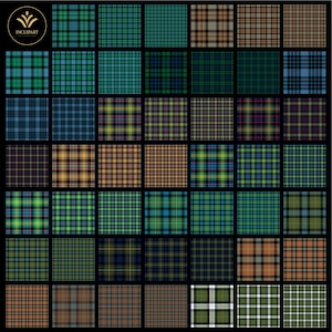 Plaid, Tartan Digital Paper Clipart PNG Files. Seamless Background ...