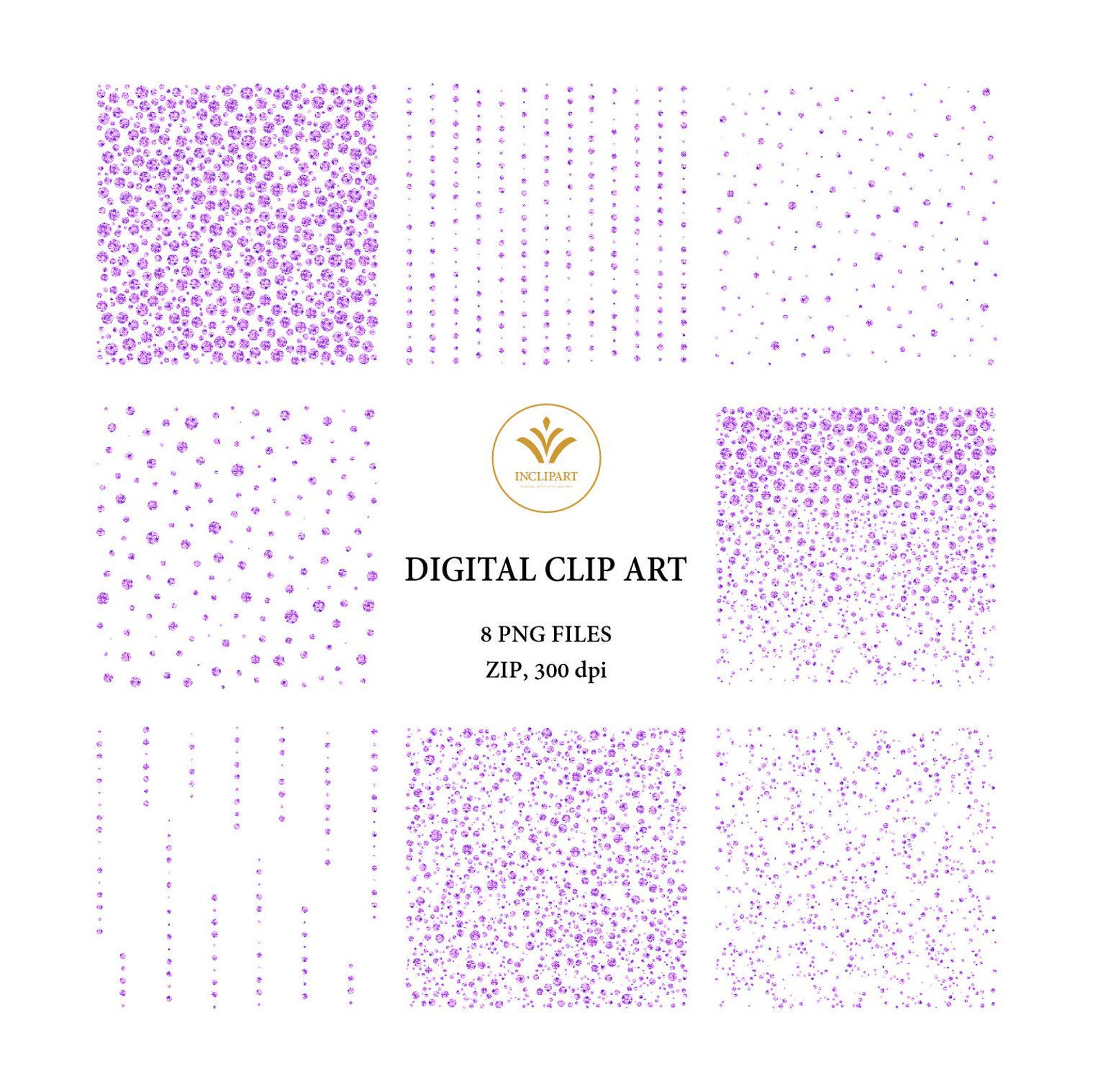 Purple Diamond Overlay Clipart PNG File Format. Purple Rhinestone ...
