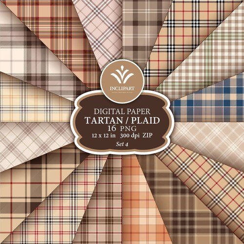Tartan Digital Paper Clipart. Scottish Plaid Tartan Clipart. - Etsy
