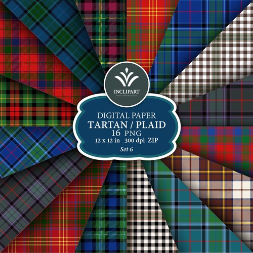 Tartan Digital Paper Clipart PNG Files. Seamless Background - Etsy
