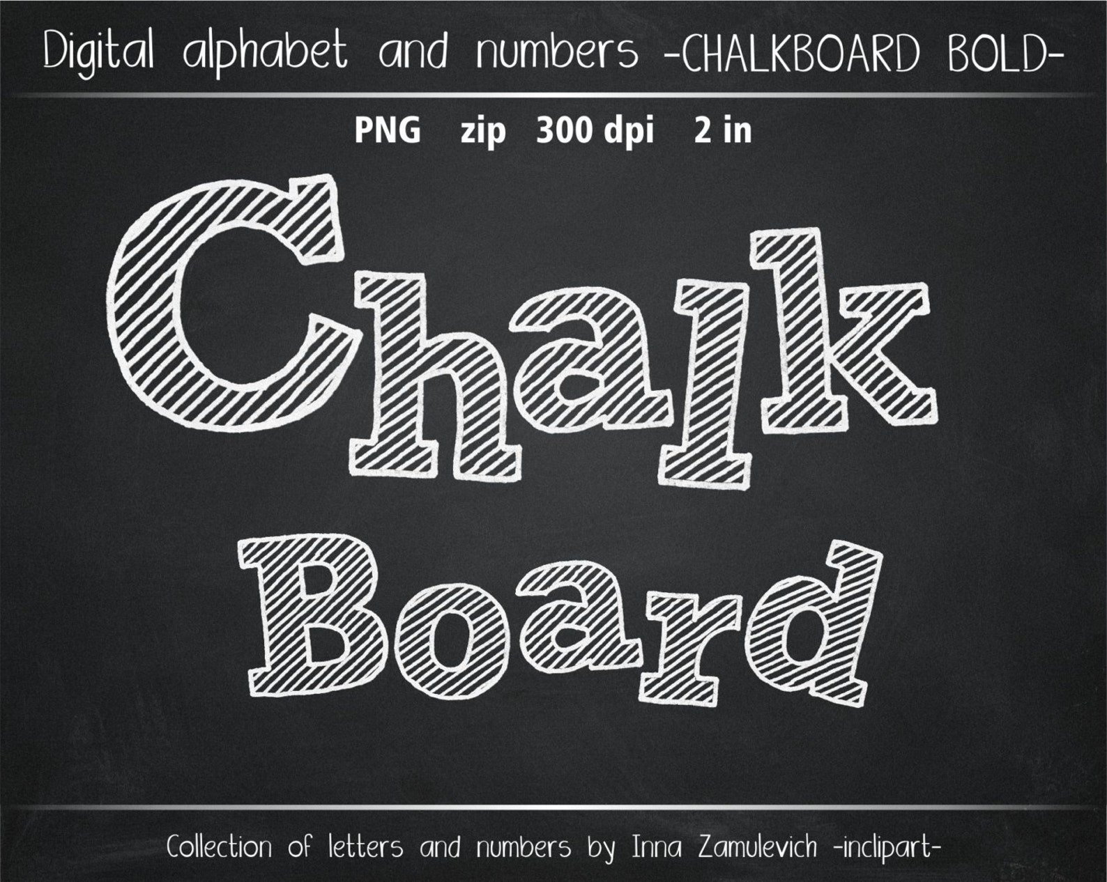 Chalkboard Alphabet Bold Clip Art. Chalk Letters & Numbers Clipart ...