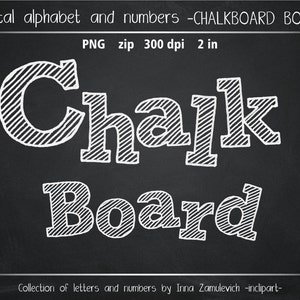Chalkboard Alphabet Bold Clip Art. Chalk Letters & Numbers Clipart ...