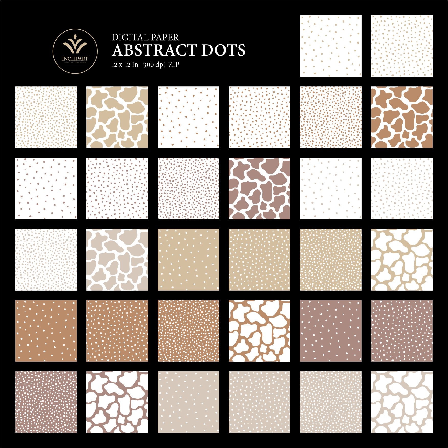 Abstract Dots Digital Paper. Set of 32 JPG Dalmatian Spotty - Etsy UK