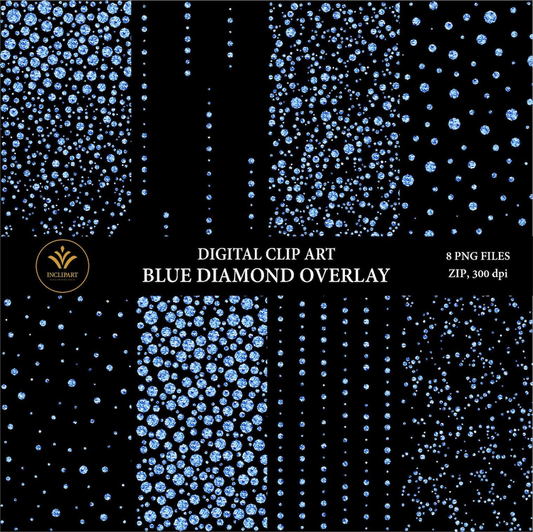 Blue Diamond Overlay Clipart PNG File Format. Blue Rhinestone Overlay ...