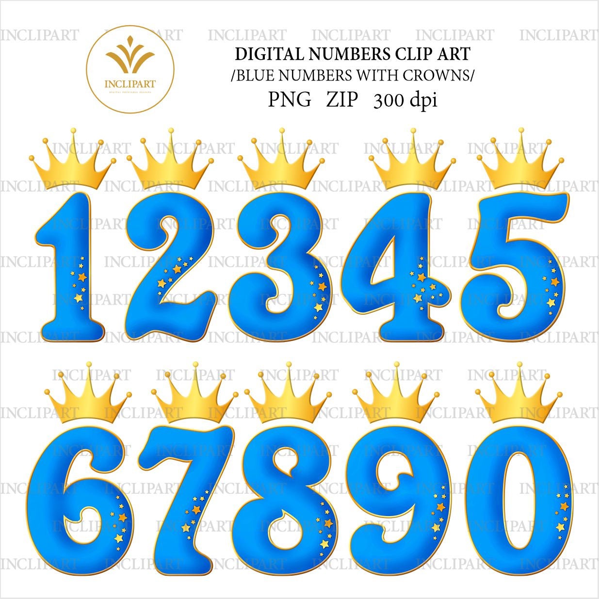 Blue Number One Clipart