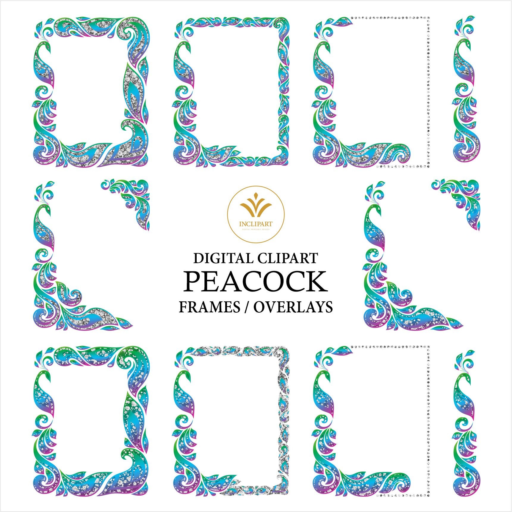 Peacock Border Clip Art