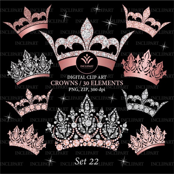 Crown Clipart PNG. Rose Gold Ladies Girls Bridal Crowns - Etsy