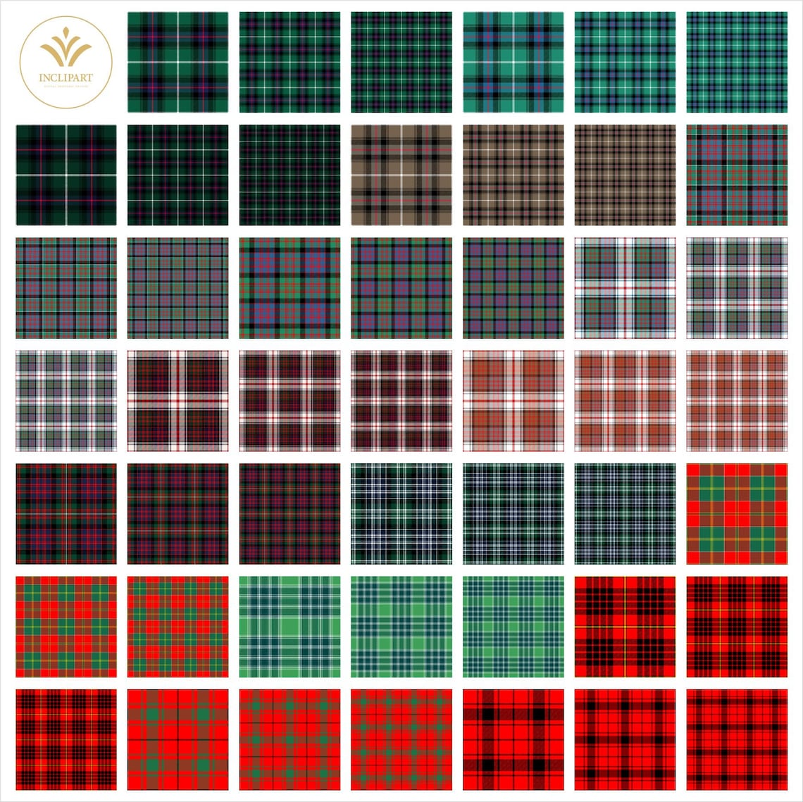 Tartan Digital Paper Clipart. Seamless Background Digital - Etsy