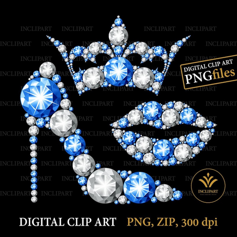 Blue Diamonds Lips - Etsy