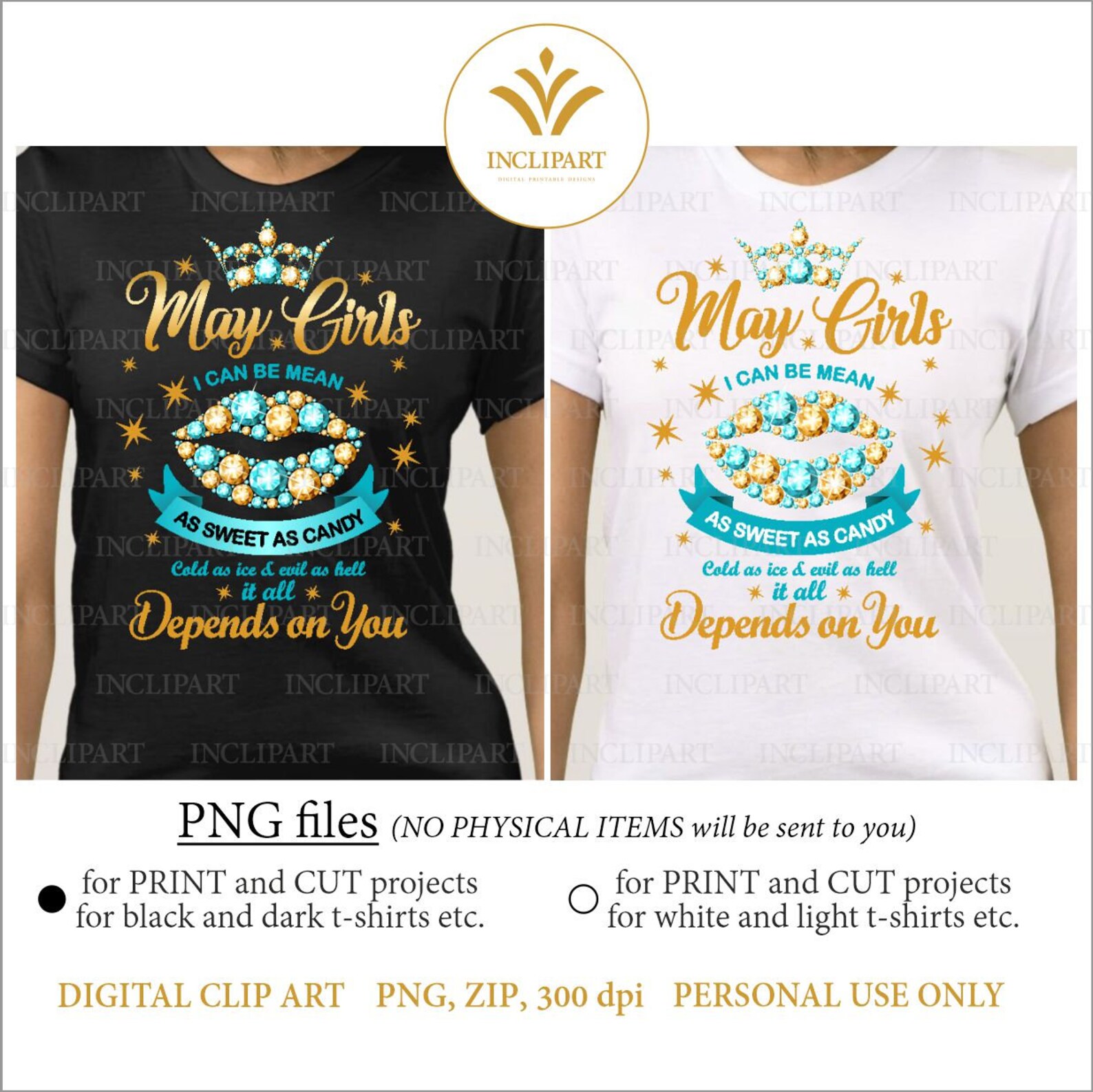 May Girls Digital Clipart PNG File Format. Birthday Party Clip - Etsy