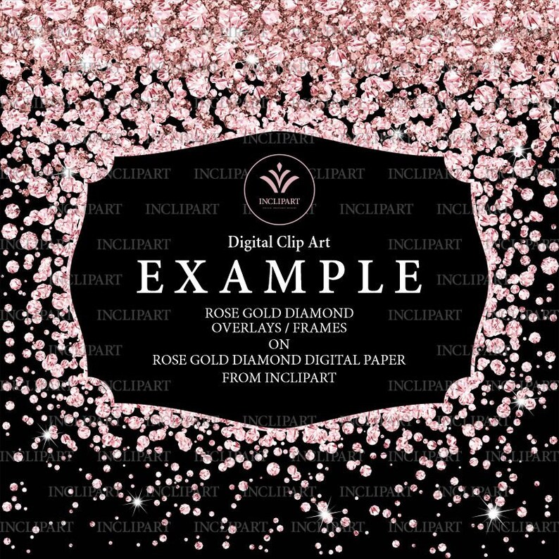 Rose Gold Diamond Frames Overlay Digital Clipart PNG. Digital - Etsy UK