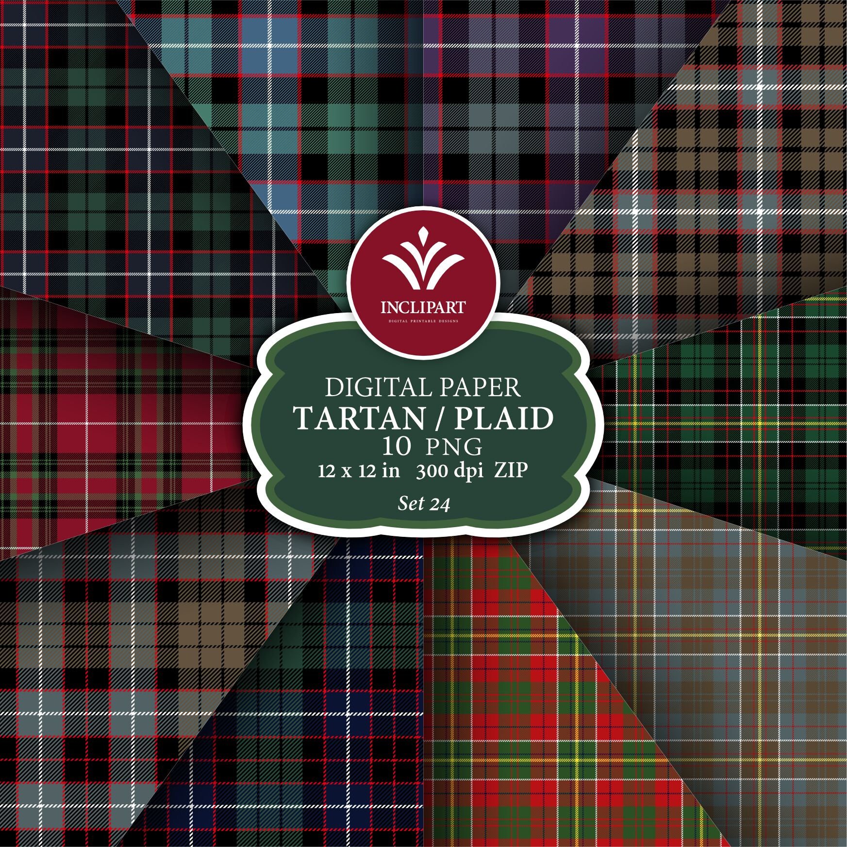 Tartan Digital Paper Clipart PNG File Format. Galbraith - Etsy Australia