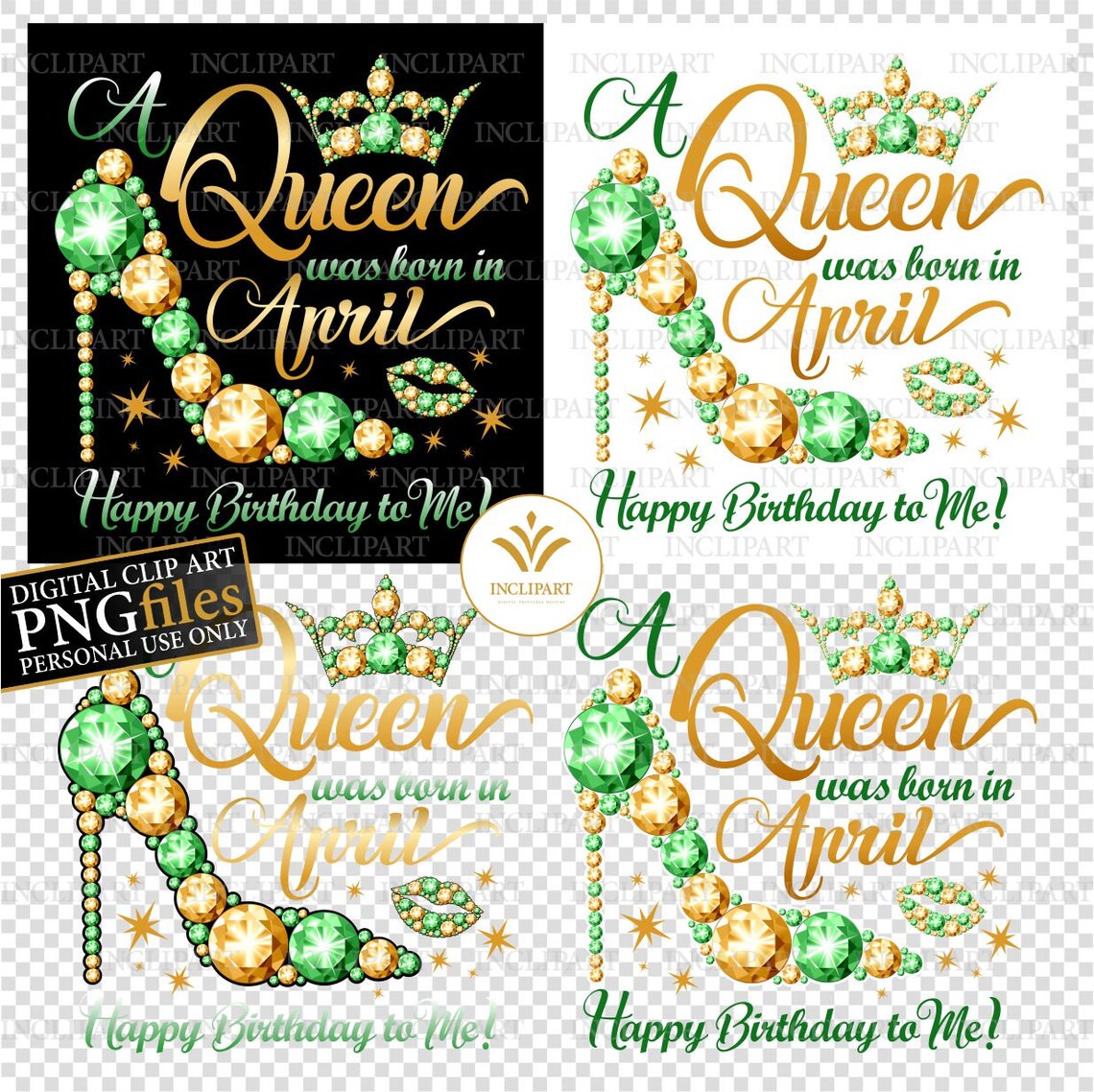 A Queen Was Born in April Digital Clipart PNG Format. Birthday - Etsy