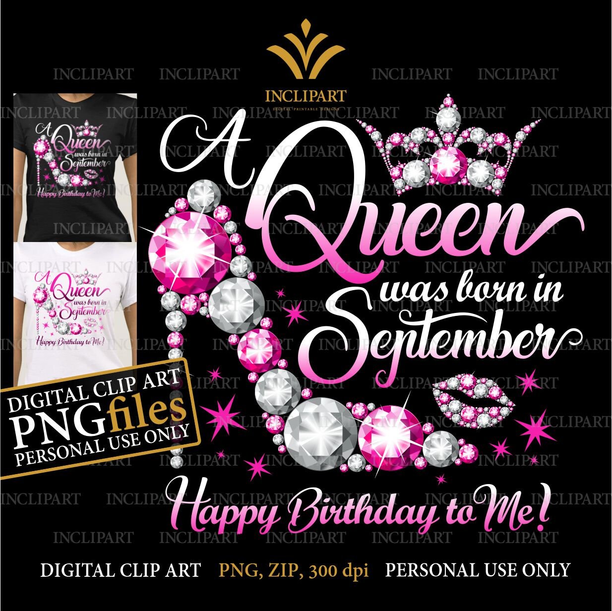 A Queen Was Born in September Digital Clipart PNG Format. - Etsy Canada