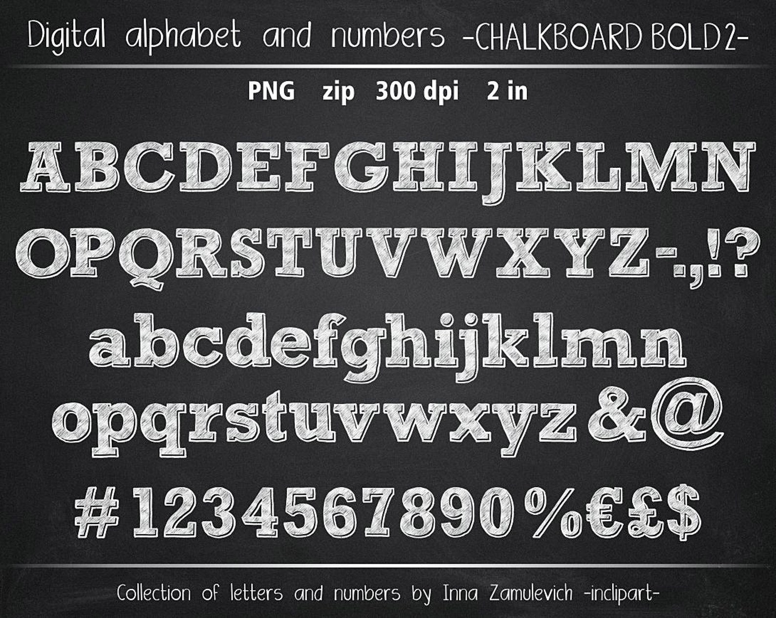 Chalk Numbers Letters & Symbols Clip Art. Chalkboard Alphabet | Etsy